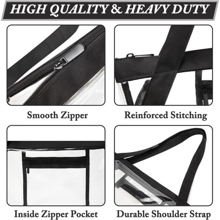 Sac Transparent, Sac Plastique Transparent Grand Sac Fourre-Tout Femme ...