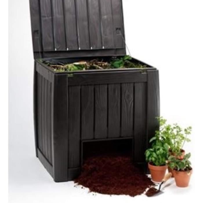 Keter Deco Composteur 340L avec Base Composter Marron30 - Cdiscount Jardin