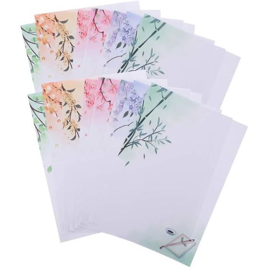 30 Pcs Écriture Papeterie Pad Papier Lettre Papier À Écriture Ensembles ...