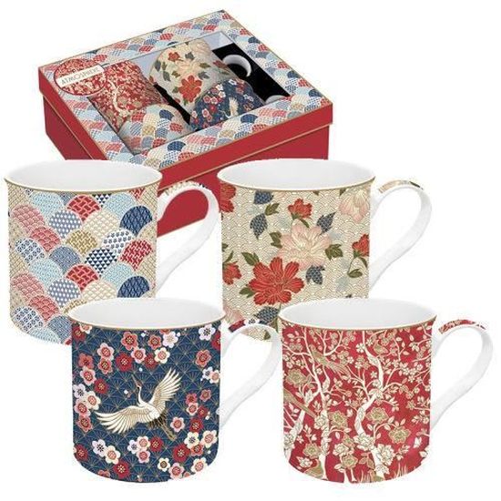EASY LIFE Coffret de 4 mugs 300ml en porcelaine OKINAWA - Cdiscount Maison
