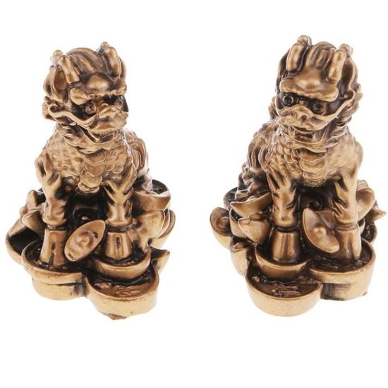 Figurine miniature - Feng Shui Qi Lin - Lot de 2 - Symbole de la ...