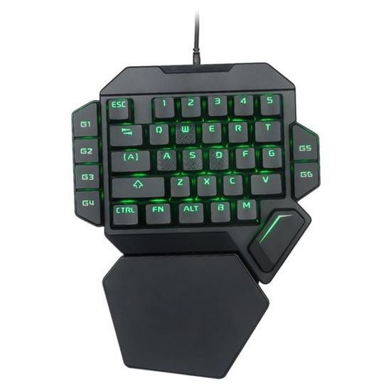 LED Ergonomic Keyboard One Hand Game Keyboard Computer USB Keypad 35 ...