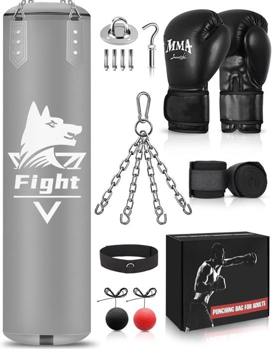Sac De Boxe Adulte,Non Remplie 120Cm Sac De Boxe À Suspendre Avec Une ...