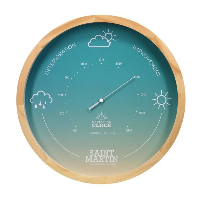 Baromètre Horizon St Martin 30 cm – Bois Naturel – Capsule Anéroïde ...
