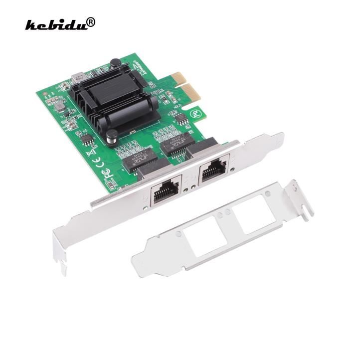 Kebidu 2 * RJ45 Port Lan Adaptateur Réseau Carte PCIe 1x Gigabit Double ...