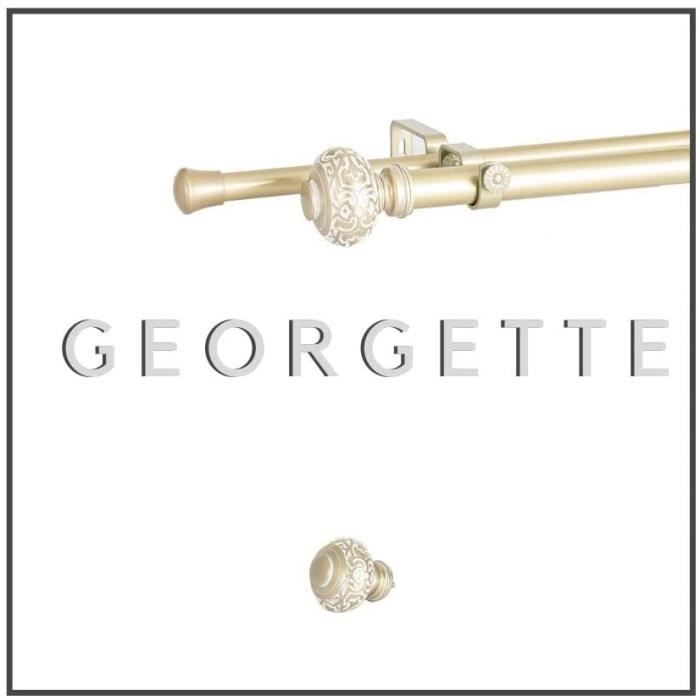 Georgette 20 mm 25 mm Double Tringle à Rideau (Or, 168-305 cm) A486 ...