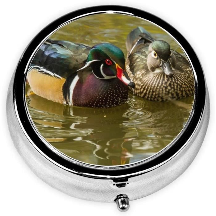 Mini Pilulier Domestique Motif Canard En Fer Plaqué Design Bouton Rond ...