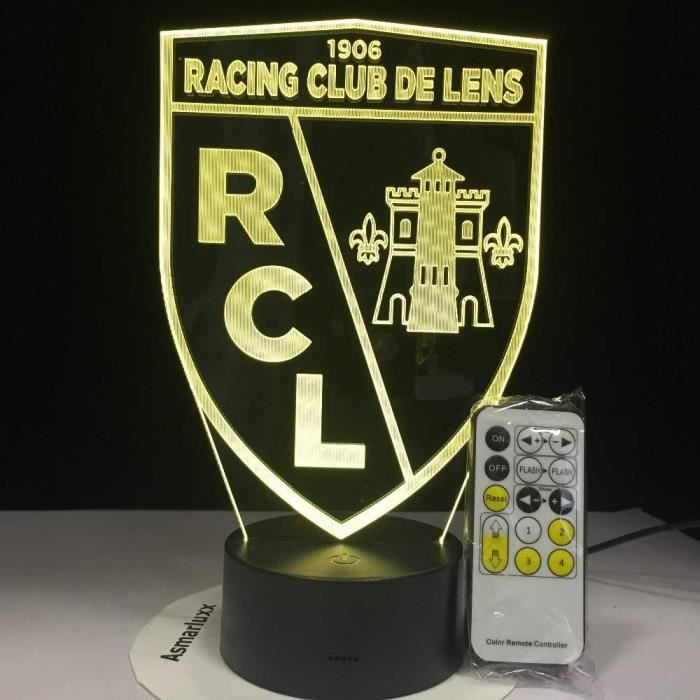 RC Lens Football Club LED Lumière Acrylique Table Veilleuse 7 Couleurs ...