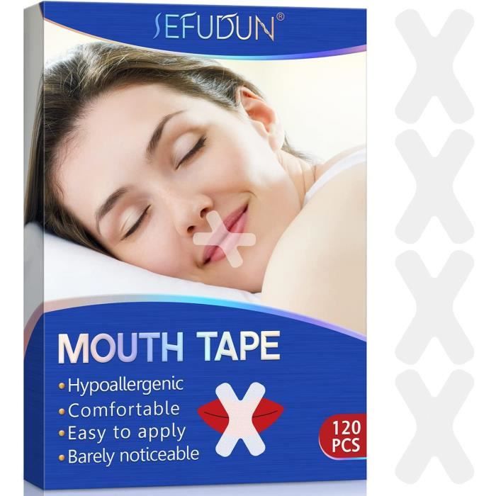 Anti-Ronflement nasal Mouth Tape 120 Pcs Adhésif Sleep Strips Bandes Buccales Pour Une Meilleure ...