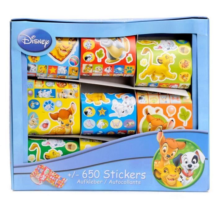 9 rouleaux de stickers Bambi Roi Lion 101 Dalmatien Disney 650 ...