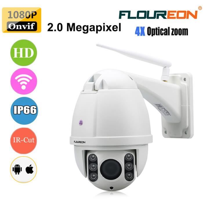FLOUREON Caméra IP surveillance Sécurité Wifi Etanche 1080P 2.8-12mm H ...