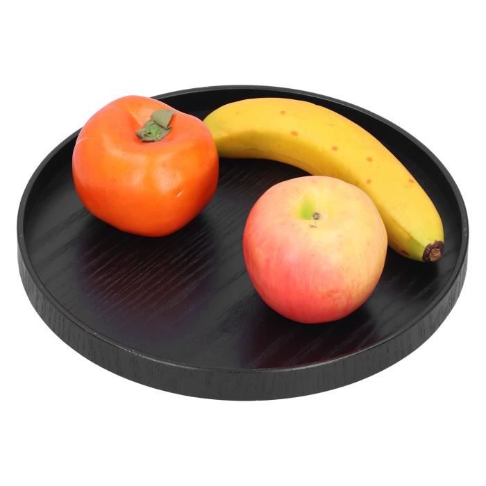 YAPP Assiette Ronde En Bois Assiette À Fruits Noir 27Cm A9 - Cdiscount ...