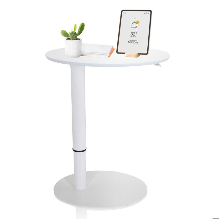 Bureau assis-debout - hjh OFFICE - STAND III - Blanc - Panneau MDF ...