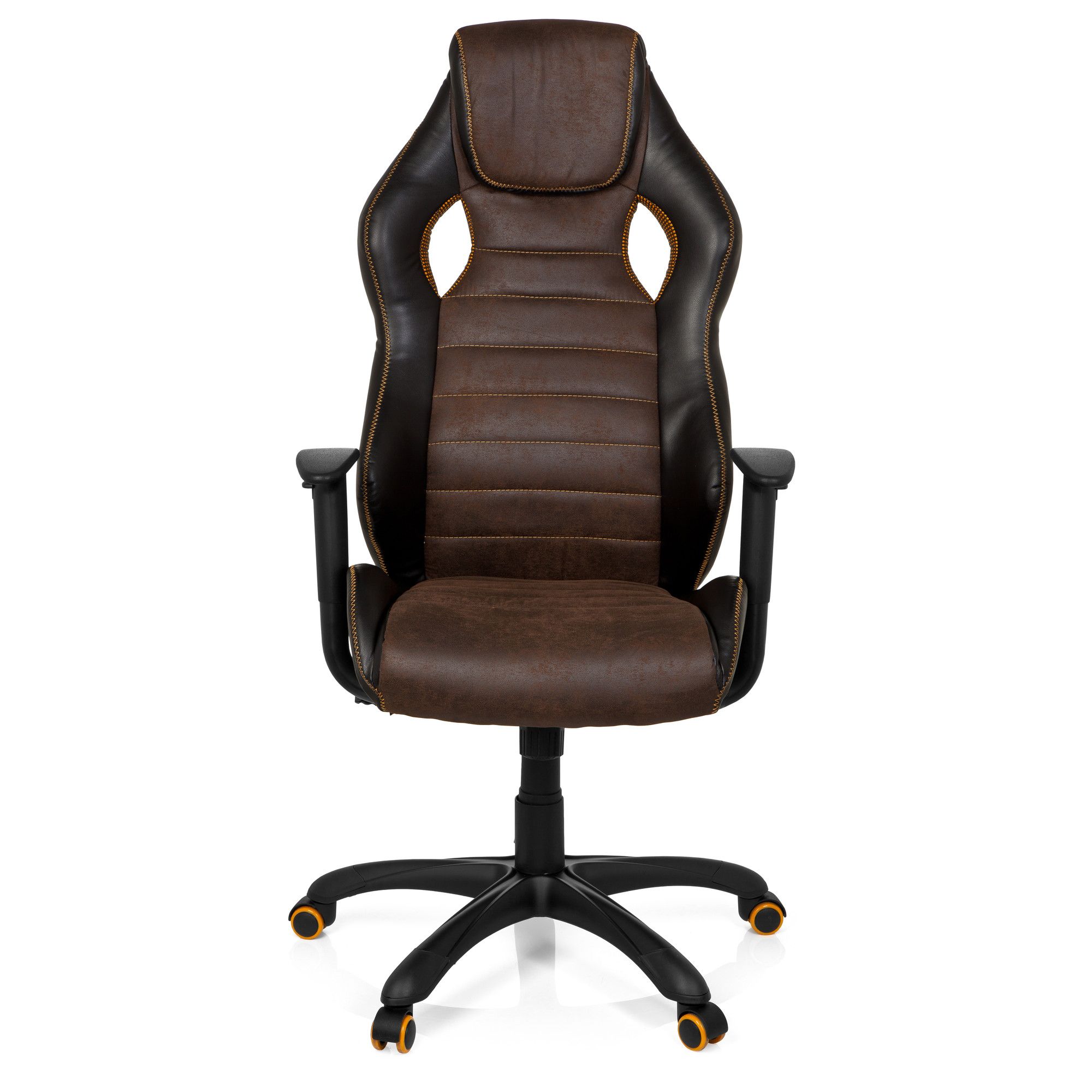 Chaise de bureau Gaming GAME VINTAGE IV simili-cuir marron hjh OFFICE ...