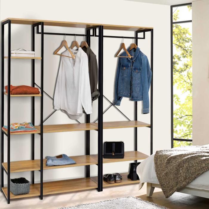 IDMARKET Dressing modulable XXL L. 150 cm DETROIT design industriel ...