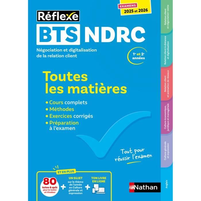 Nathan - Toutes les matières - BTS NDRC - Reflexe - 2025-2026 ...