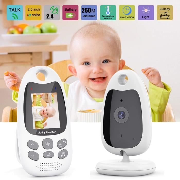 Babyphone,2.4 GHz Moniteur Bébé Babyphone Caméra Sans Fil Vidéo Bébé ...