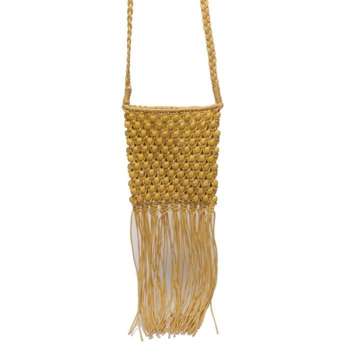 Handmade Rope Woven Handbag Knitted Rattan Summer Beach Bag Tassel ...