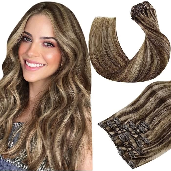 Hetto Double Trame Extension Lisse Clip Cheveux Naturel Blond Caramel ... Hetto Double Trame Extension Lisse Clip Cheveux Naturel Blond Caramel ...