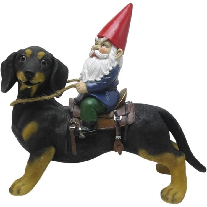 GH Decor - Statue de jardin nain de jardin teckel de 35 cm - Figurine ...