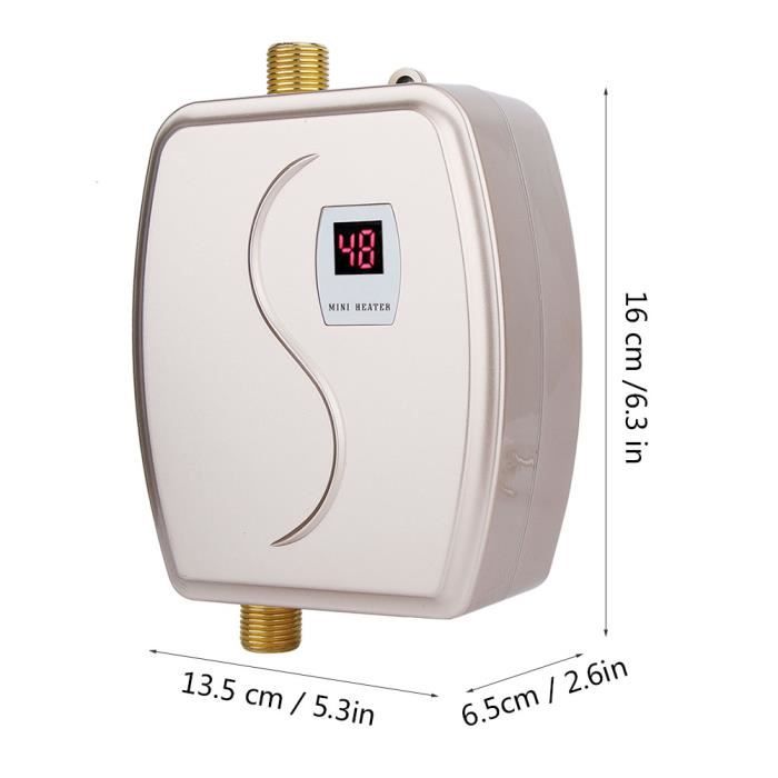 3000W Mini Chauffe-Eau Instantané Électrique Sans Réservoir Salle De Bains Cuisine D'Or 220V ...