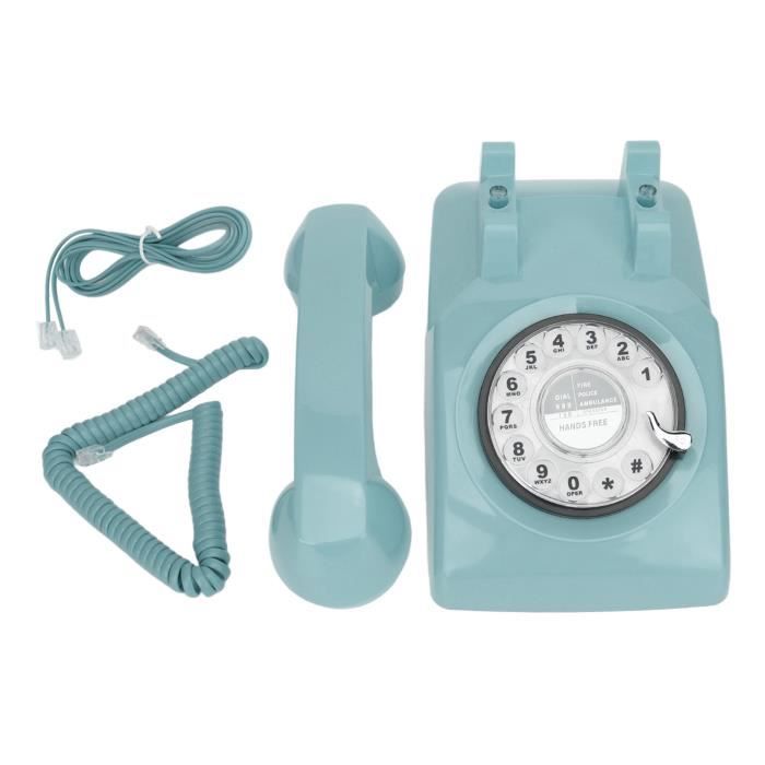 ZER-HURRISE téléphone rétro Téléphone fixe rotatif rétro à l'ancienne ...