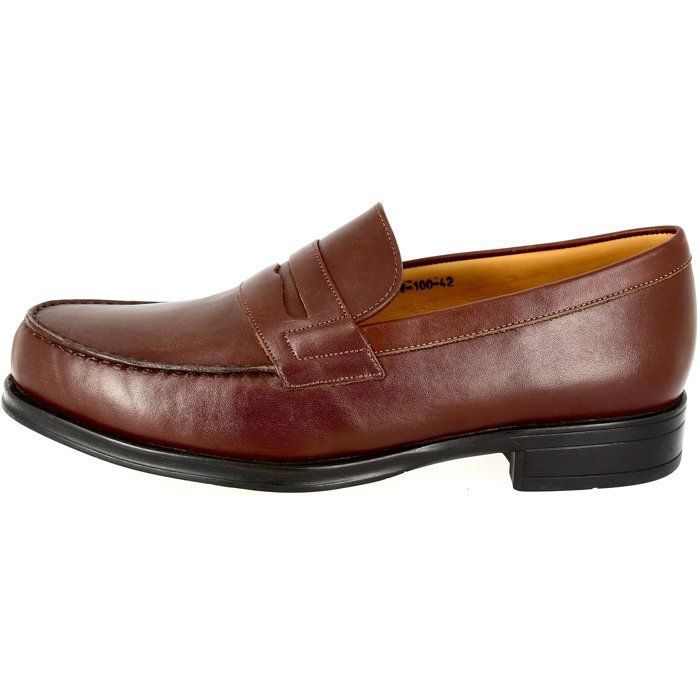 Mocassin homme de ville en Véritable cuir marron MM100 42 Marron ...