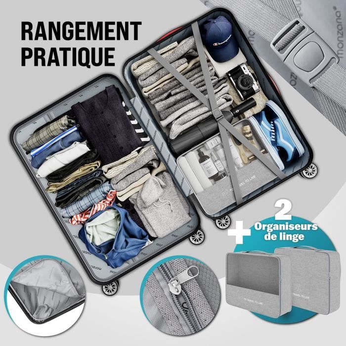 MONZANA® Set de 4 Valises Rose Doré avec Vanity-Case M/L/XL pèse ...