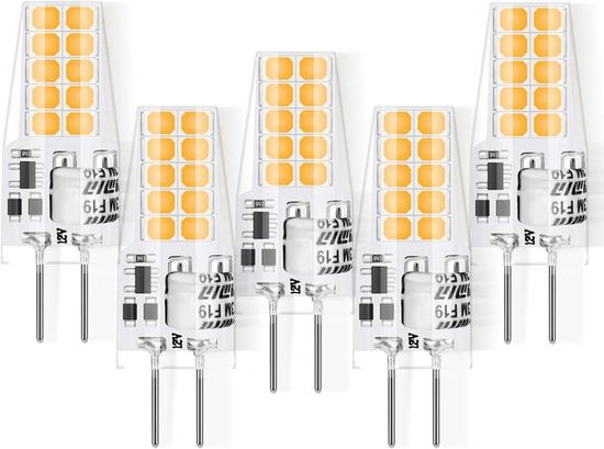 G4 LED 3W 12V ACDC Ampoules quivalent 30W Ampoule Halogne Blanc Chaud 3000KNon Dimmable Lot de ...