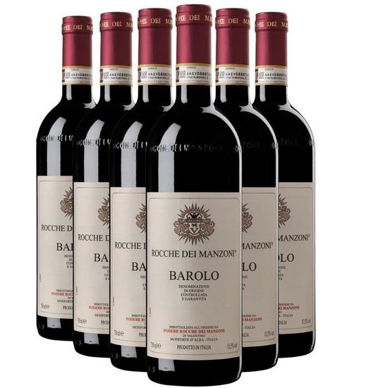 Barolo Rouge 2019 - Lot de 6x75cl - Rocche dei Manzoni - Vin DOC Rouge ...