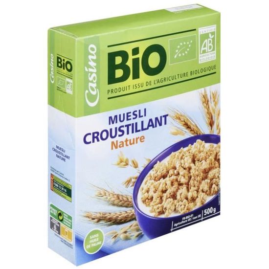 Muesli croustillant nature 500 g - Cdiscount Au quotidien
