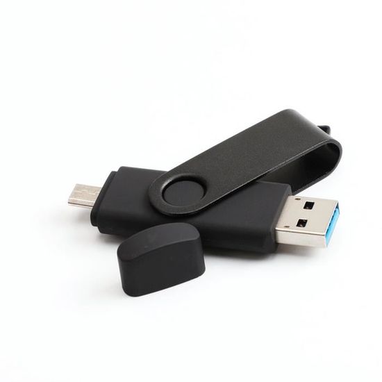 2 en 1 OTG Clé USB 256 Go USB 3.0 noir - Cdiscount Informatique