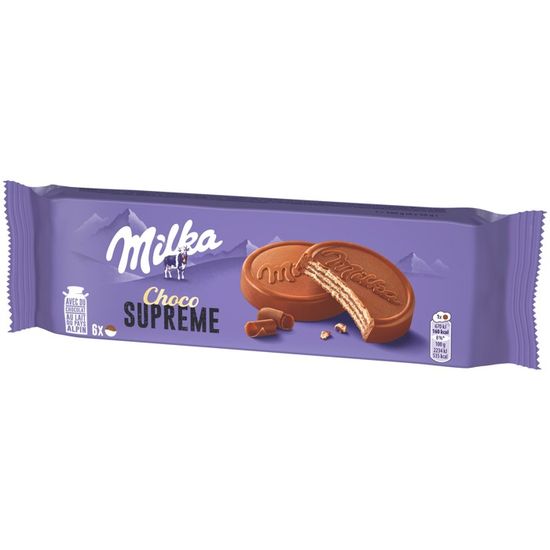 Milka - 1 paquet de Choco Suprême - Biscuits gaufrettes enrobés au ...