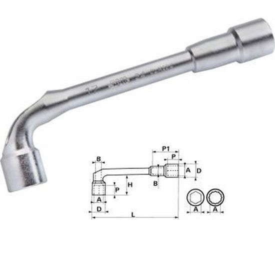 Clé à pipe débouchée 6 x 12 pans 18 mm - Cdiscount Bricolage