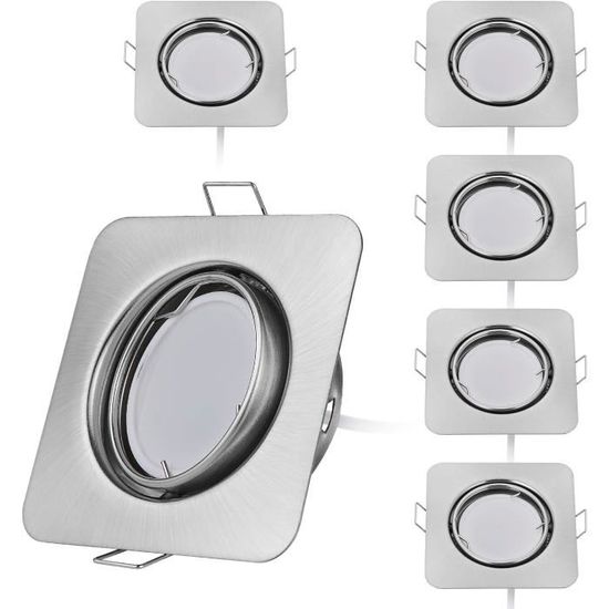 Lot De 6 Extra Plat Spot Led Encastrable Complete Aluminium Orientable Lumière 5W Blanc Chaud ...
