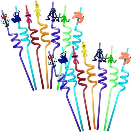 Rainbow Friends Pailles Plastique, Roblox Colorées Pailles En ...