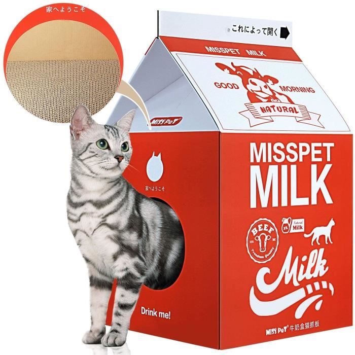 Griffoir pour Chat en Carton en Forme de boîte à Lait Rouge[185 ...
