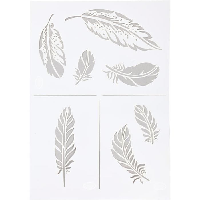 Pochoir A4 Plumes - 1 pce - Cdiscount Beaux-Arts et Loisirs créatifs