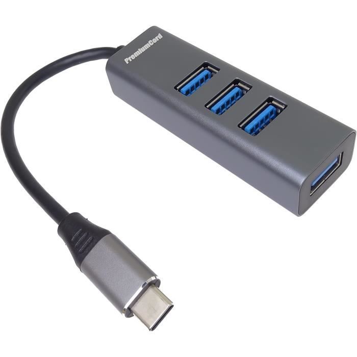 Hub Usb-C Superspeed 5G Pour 4X Usb A, Usb 3.2 Gen 1, Transmission De ...