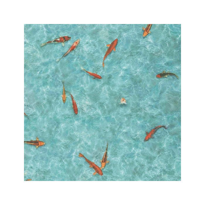 Sol vinyle Textile - effet poisson Koï japonais - Rouleau de 2m x 10m ...