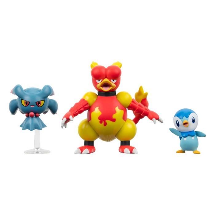 POKEMON PACK 3 FIGURINES BATTLE FIGURE SET TIPLOUF, FEUFORASVE, MAGMAR ...