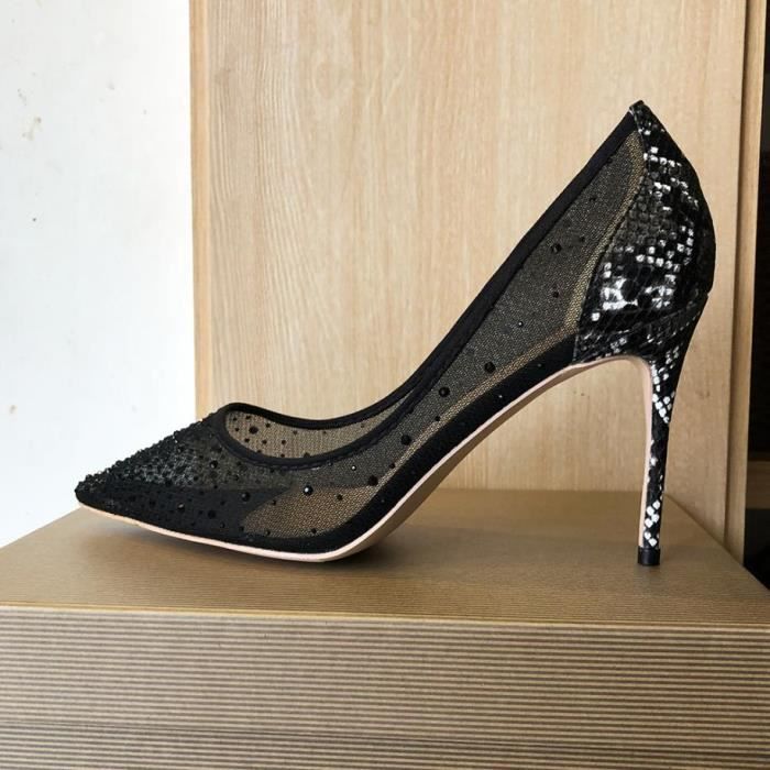 Escarpins à talons hauts et strass pour femmes, chaussures de soirée ...