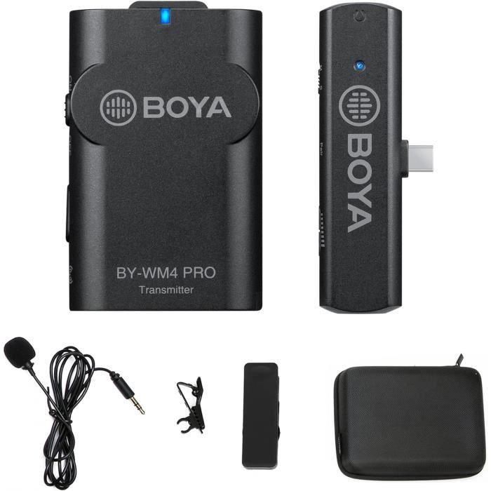 By-Wm4 Pro Système De Microphone Lavalier Sans Fil Tx + Rx Avec ...