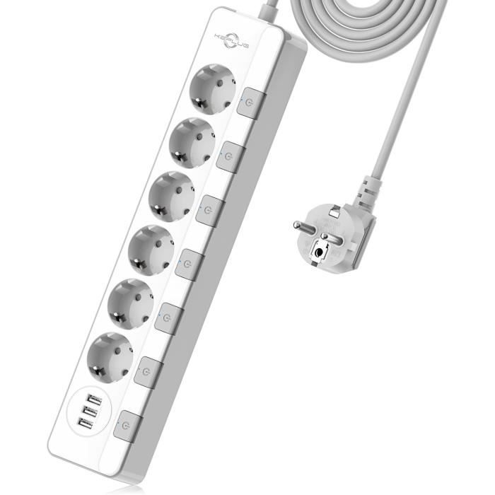 Multiprise Electrique (4000W-16A),Multiprise Parafoudre 500J Avec ...