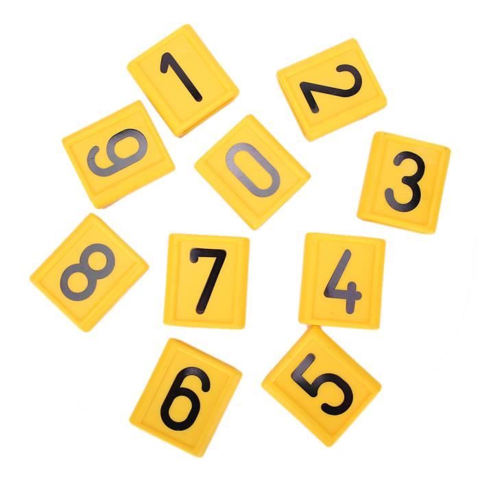 Shipenophy Étiquette de numéro de vache 0-9 En Plastique 10 PCS Numéro ...