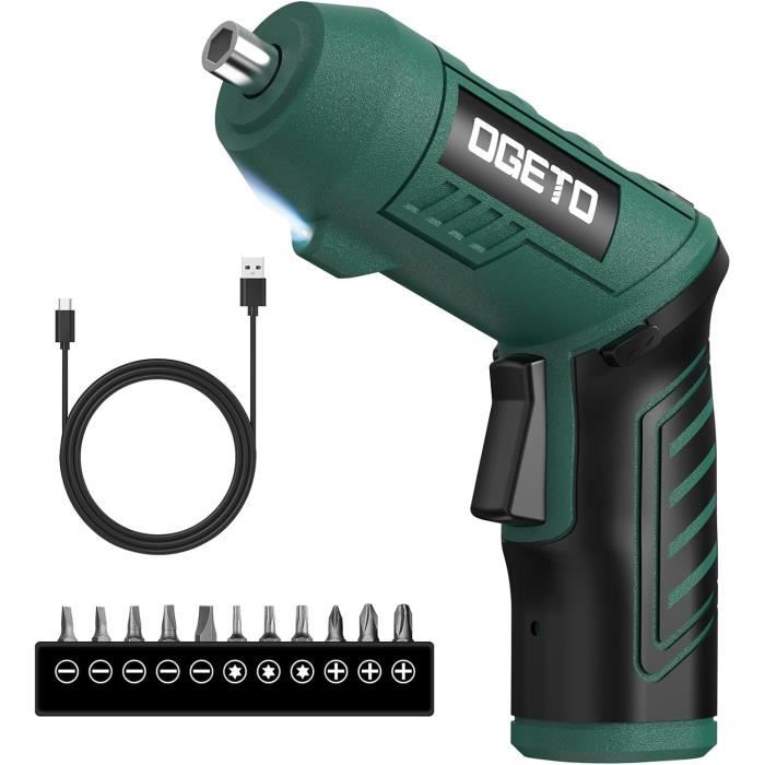 Ogeto Perceuse Visseuse Sans Fil 4V, Visseuse Devisseuse avec Lère LED ...