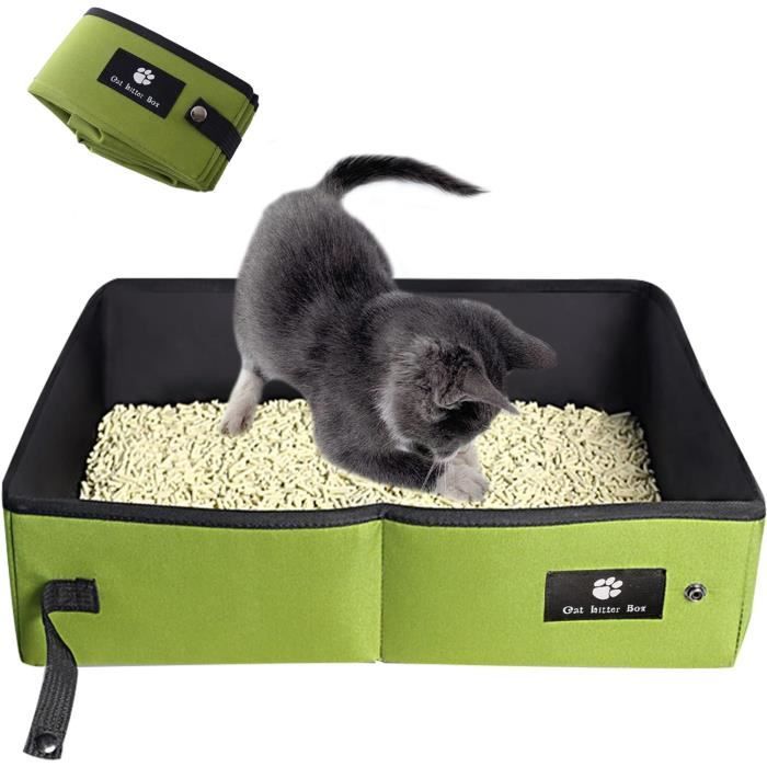 Litière Pliable Portable pour Chat - Bac à Litière Imperméable Propre et Doux pour la Maison, Le ...