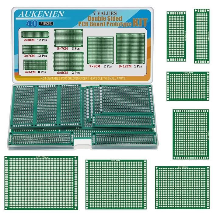 7 Valeurs 40Pcs Pcb Plaque De Prototypage Circuit Imprimé Prototype ...