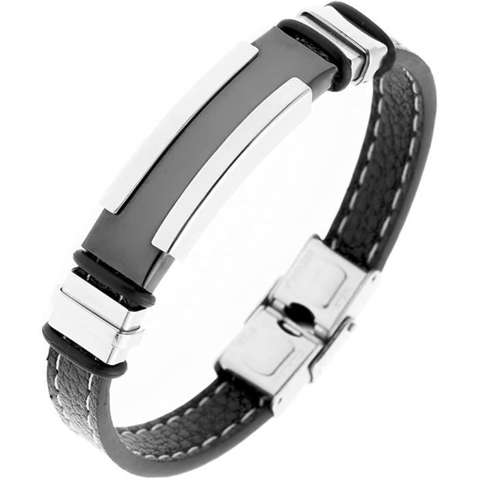 Bracelet Homme En Cuir Bracelet Personnalisé Un Bracelet En Acier ...