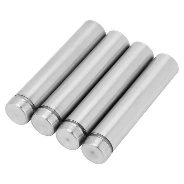 SUC-Entretoise en verre publicitaire 4 pièces en acier inoxydable 12*60 ...